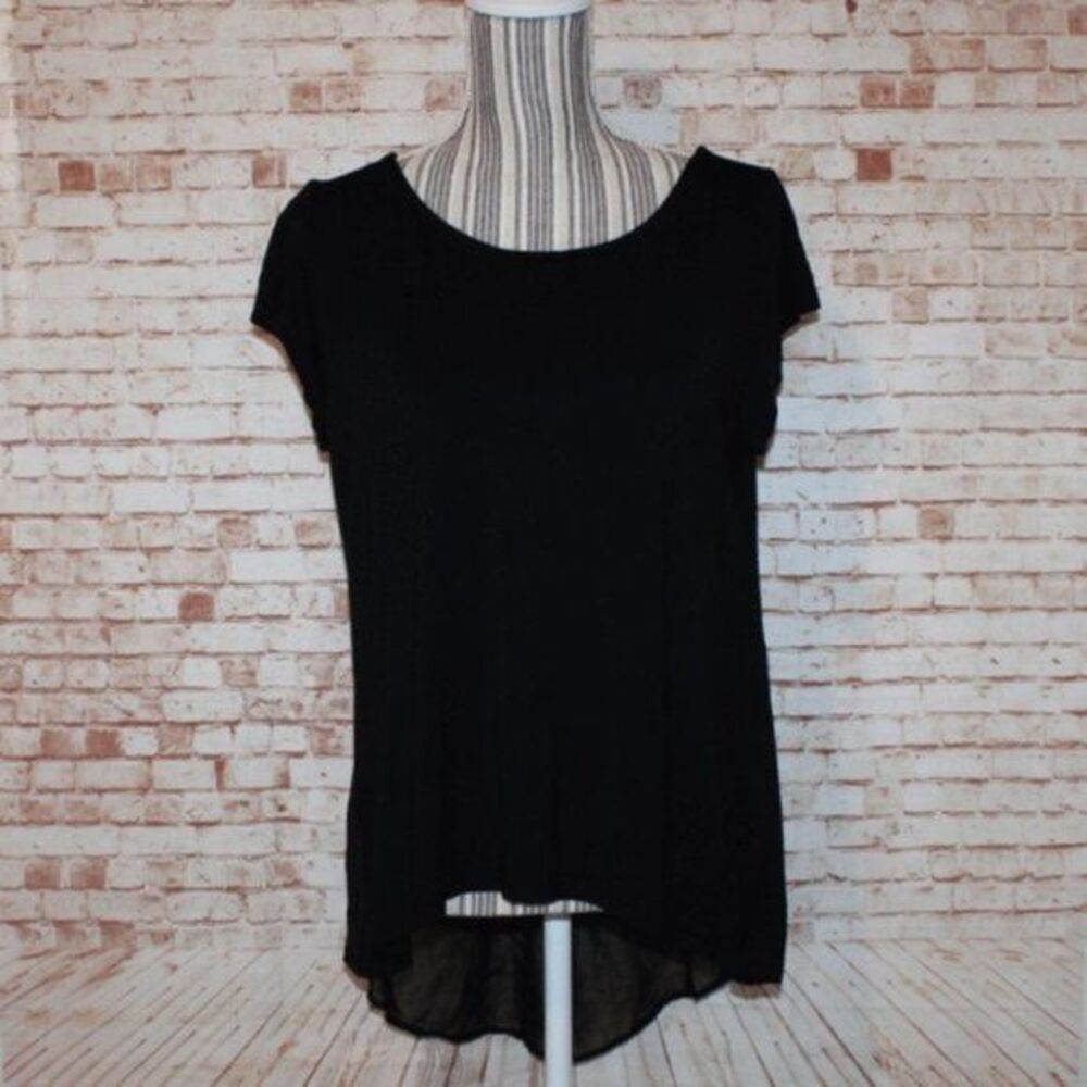 Kim & Cam High-Low Sheer Panel Top Size 1x - Gem